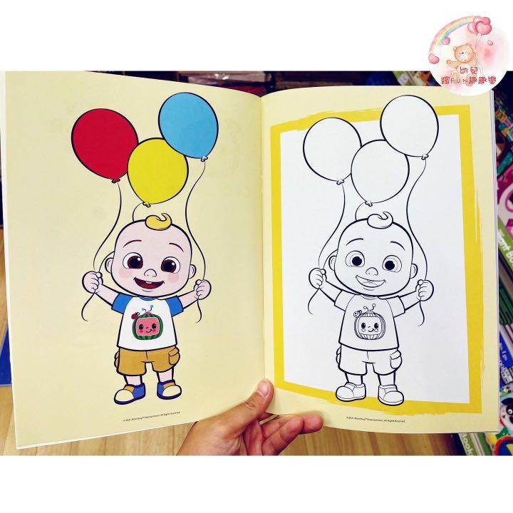 Cocomelon Copy colour book, 興趣及遊戲, 書本 & 文具, 小說 & 故事書 - Carousell