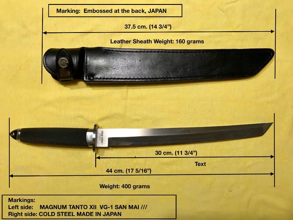 Cold Steel® Magnum Tanto XII VG-I San Mai ///® Made in Japan Knife ...