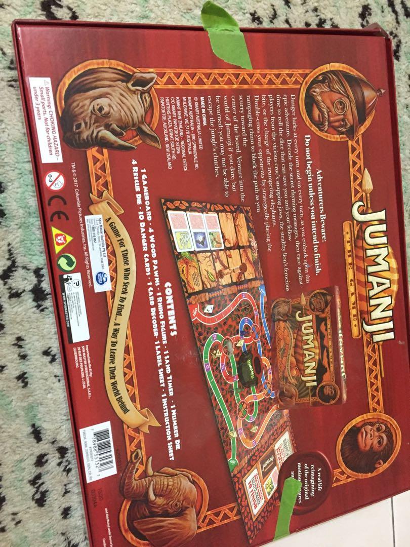 Jumanji Board Game Danger Cards