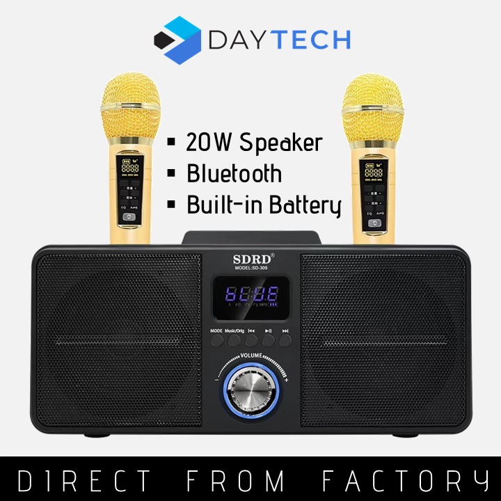 Karaoke Set - Dual Wireless Microphone - Portable KTV - Speakers SD 309 ...