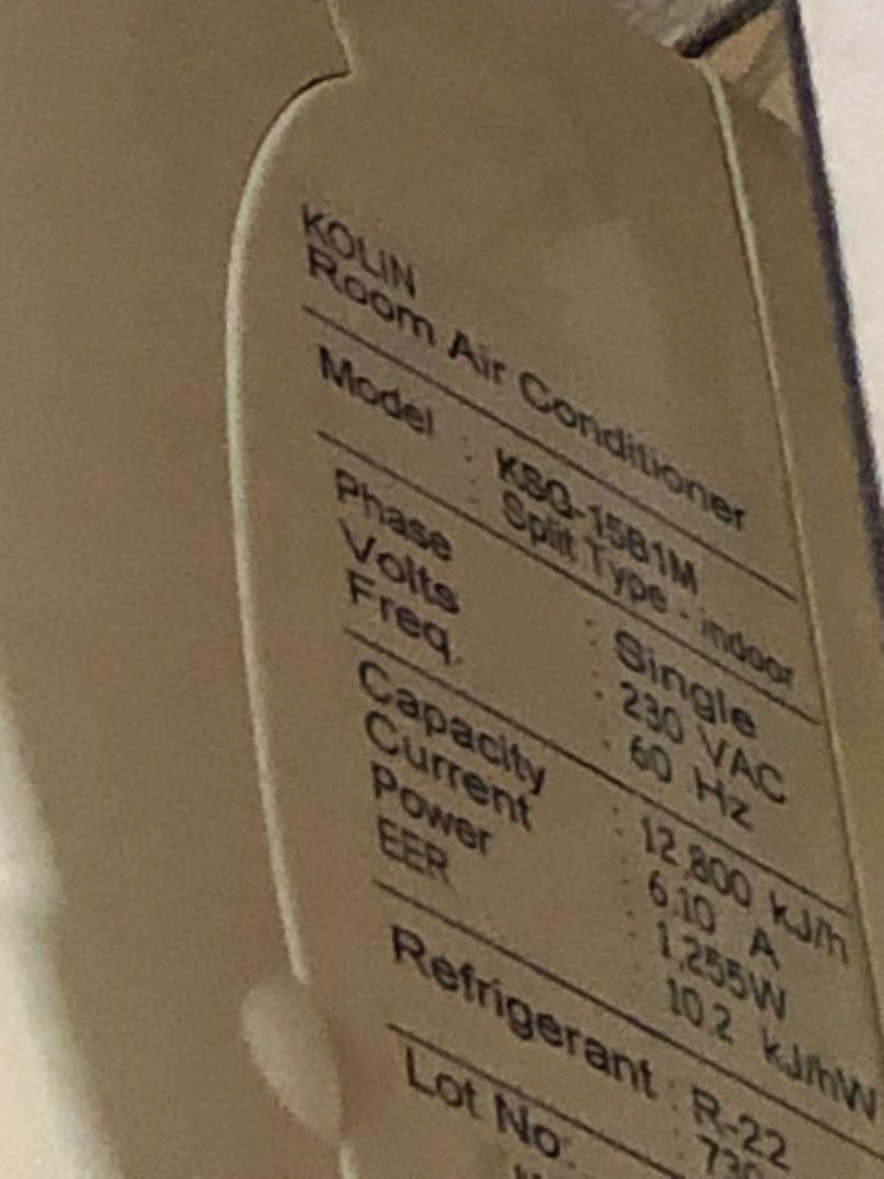 Kolin KSG 150B1M Non-Inverter Split Type Aircon, TV & Home Appliances ...