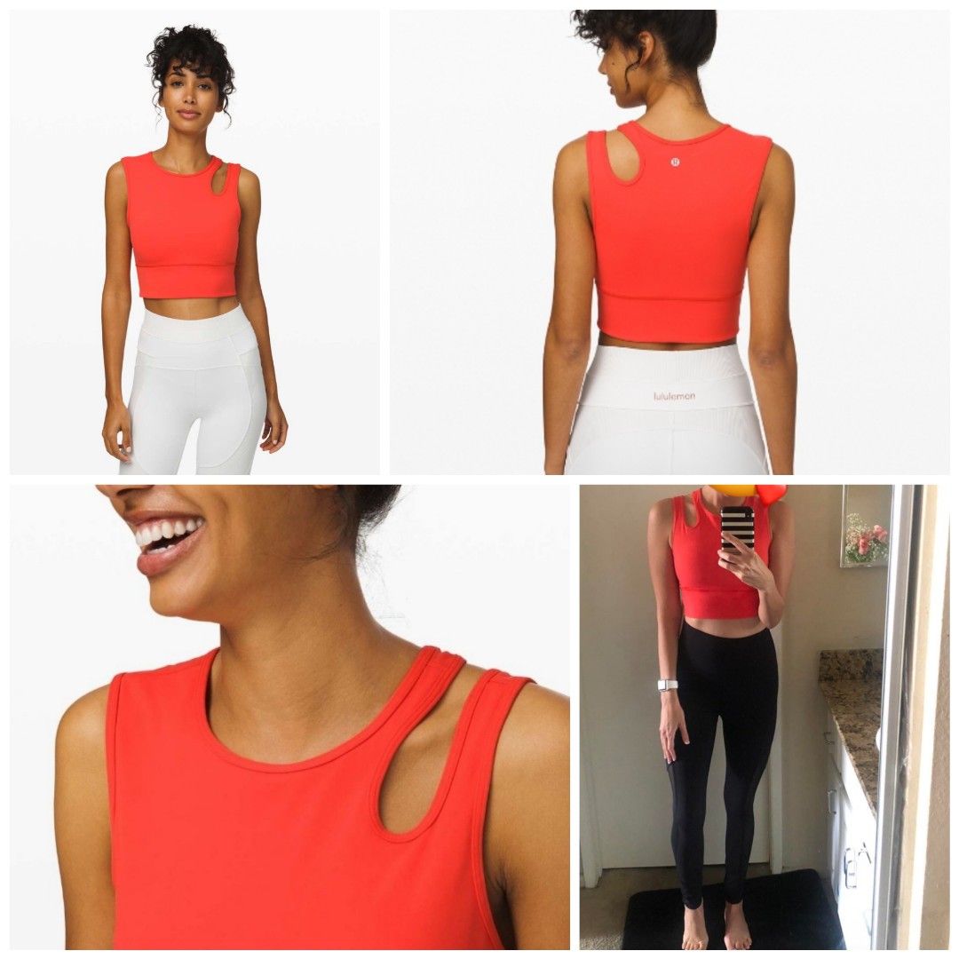 Lululemon Mastered Motion Cropped Tank Thermal Red, Women's Fashion ...