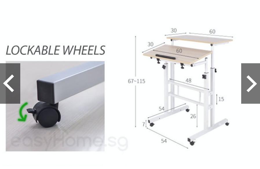 Movable Computer Laptop Table/ Standing Desk / Height Adjustable ...