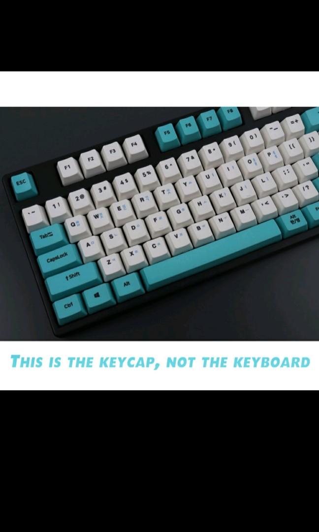 PBT Korean hangul Keycaps (white/blue), Computers & Tech, Parts ...