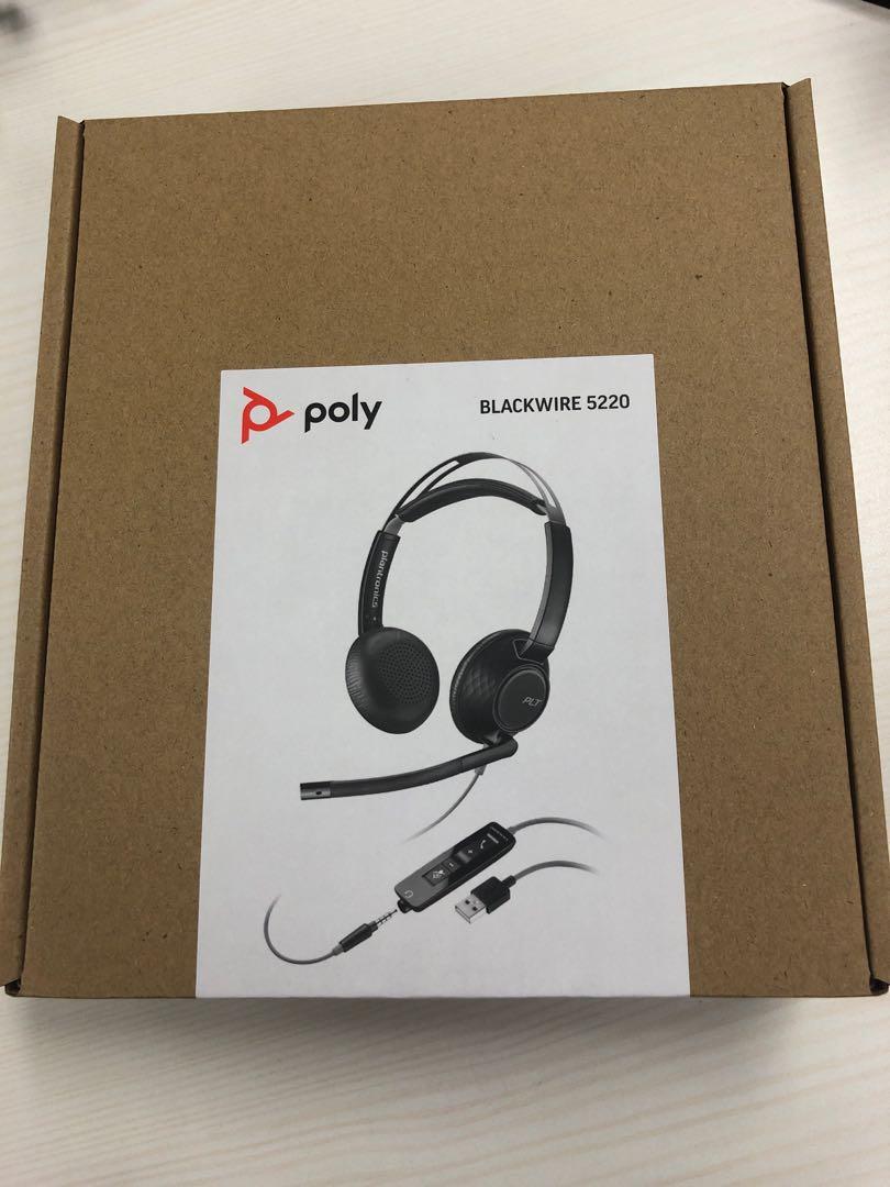 Poly/Plantronics Blackwire 5220 Headset (New), Audio, Headphones ...