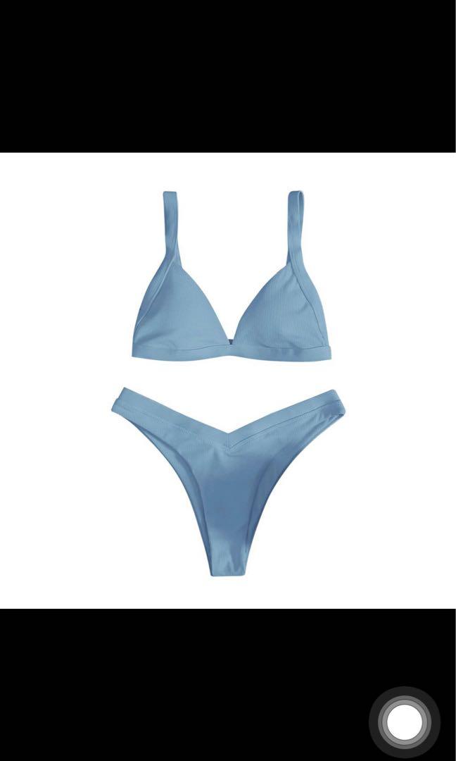 Powder blue high cut bikini, Women's Fashion, Swimwear, Bikinis ...