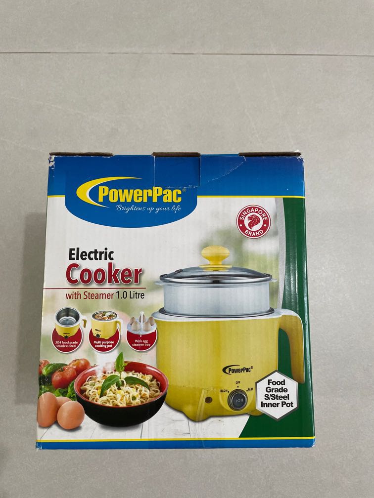Powerpac Electric Cooker with Steamer 1L, TV & Home Appliances, Kitchen ...