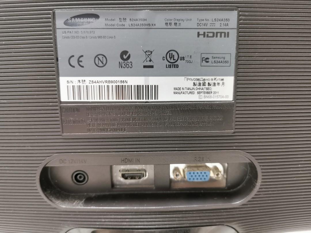 ⭐Samsung 24吋LED 顯示器 S24A350H Monitor⭐, 電腦＆科技, 電腦周邊及配件, 電子屏幕 - Carousell