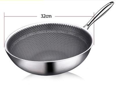 32 inch German Household Honeycomb Stainless Steel Cooking Wok Non ...