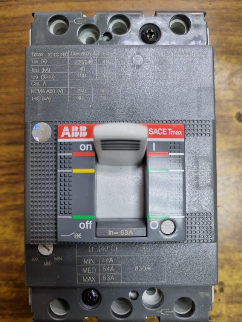 ABB, MCCB XT1C160 Circuit Breaker, 63Amp, 25KA on Carousell