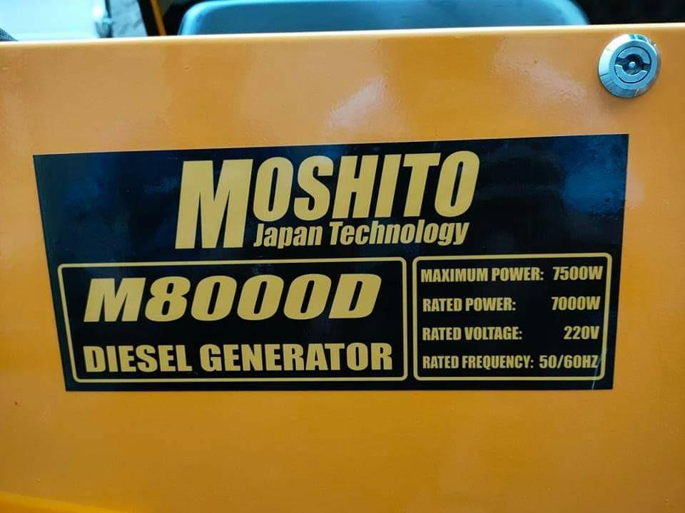 BRAND NEW MOSHITO DIESEL GENERATOR M8000D SILENT TYPE, Commercial ...