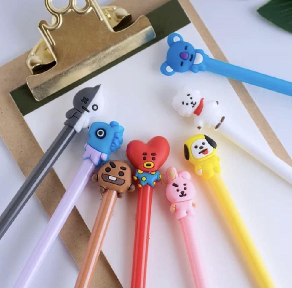 BT21 Pens/BT21 10 Colours Cute Ball Point Pen, Hobbies & Toys ...