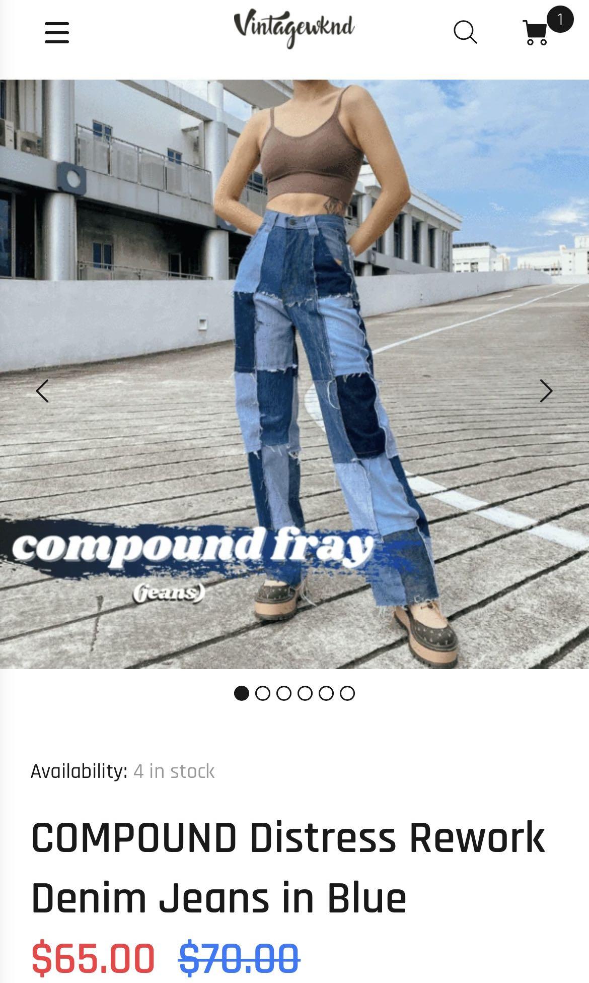 compound distress rework jeans, Women's Fashion, Bottoms, Jeans ...