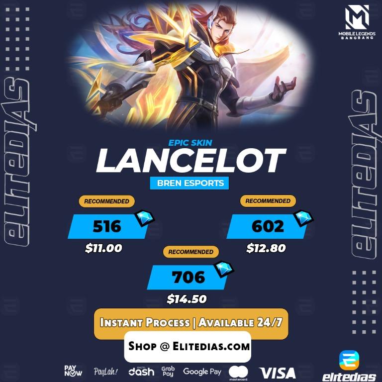 !!M2 Champion Skin Lancelot Bren Esports!! Mobile Legends Topup, Video ...
