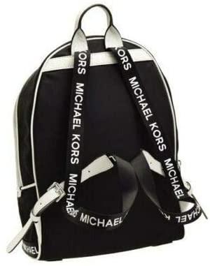 Michael Kors Connie Black Optic White Nylon Medium Sport Logo Backpack ...