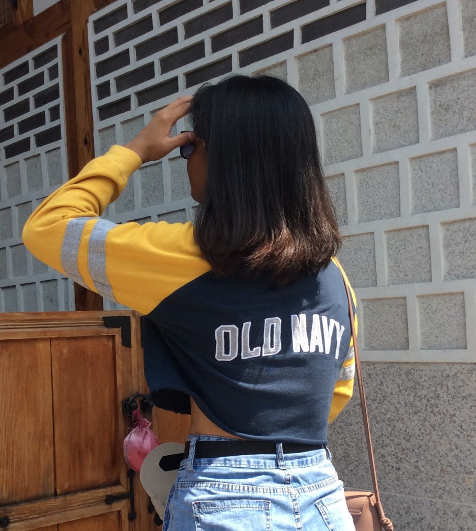 Old Navy Reworked Crop Top, Women's Fashion, Tops, Longsleeves on Carousell