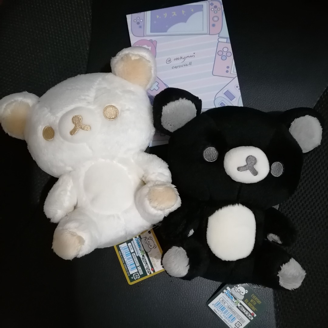 Rare Rilakkuma original monotone black and white, Hobbies & Toys, Toys ...