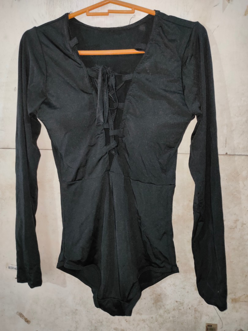 rash guard lace up one piece swimwear, Women's Fashion, Swimwear, Rash ...