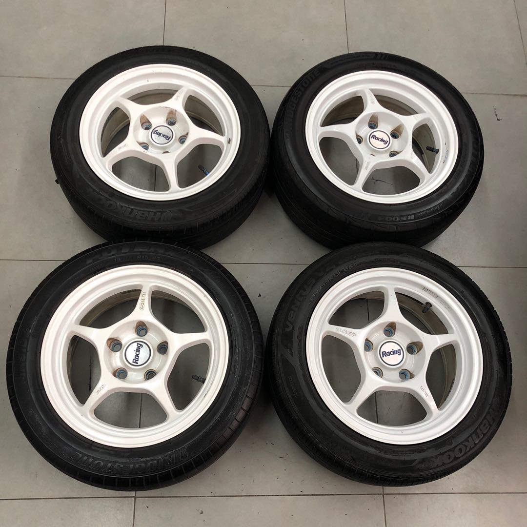 Rim Enkei RPO1 15x7JJ 5x114 sekali tayar, Auto Accessories on Carousell