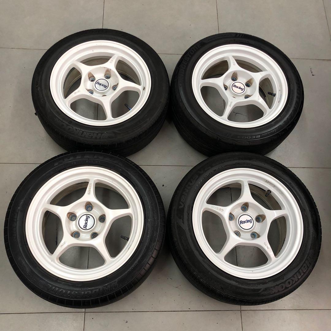 Rim Enkei RPO1 15x7JJ 5x114 sekali tayar, Auto Accessories on Carousell