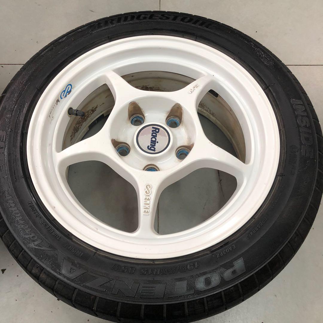 Rim Enkei RPO1 15x7JJ 5x114 sekali tayar, Auto Accessories on Carousell