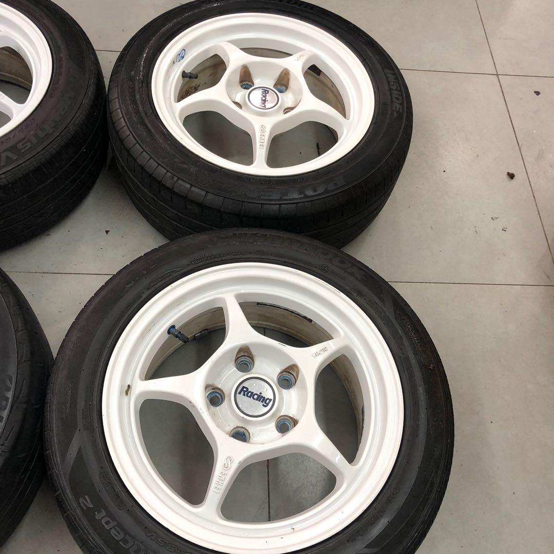 Rim Enkei RPO1 15x7JJ 5x114 sekali tayar, Auto Accessories on Carousell