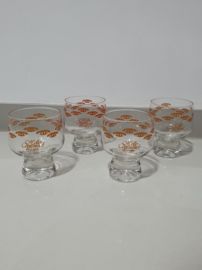 Singapore Telecom Centennial Commemorative Glass Cups, Hobbies & Toys ...