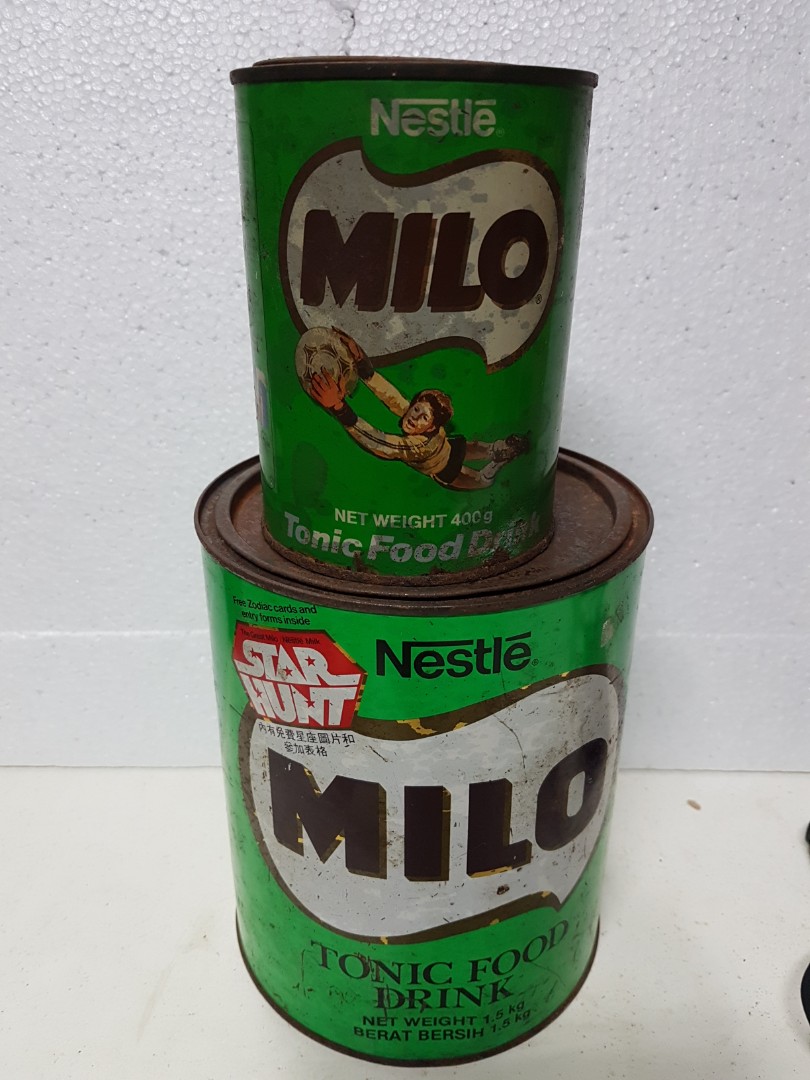 Vintage Milo Tin 1.5 kg & 400g empty, Hobbies & Toys, Memorabilia ...