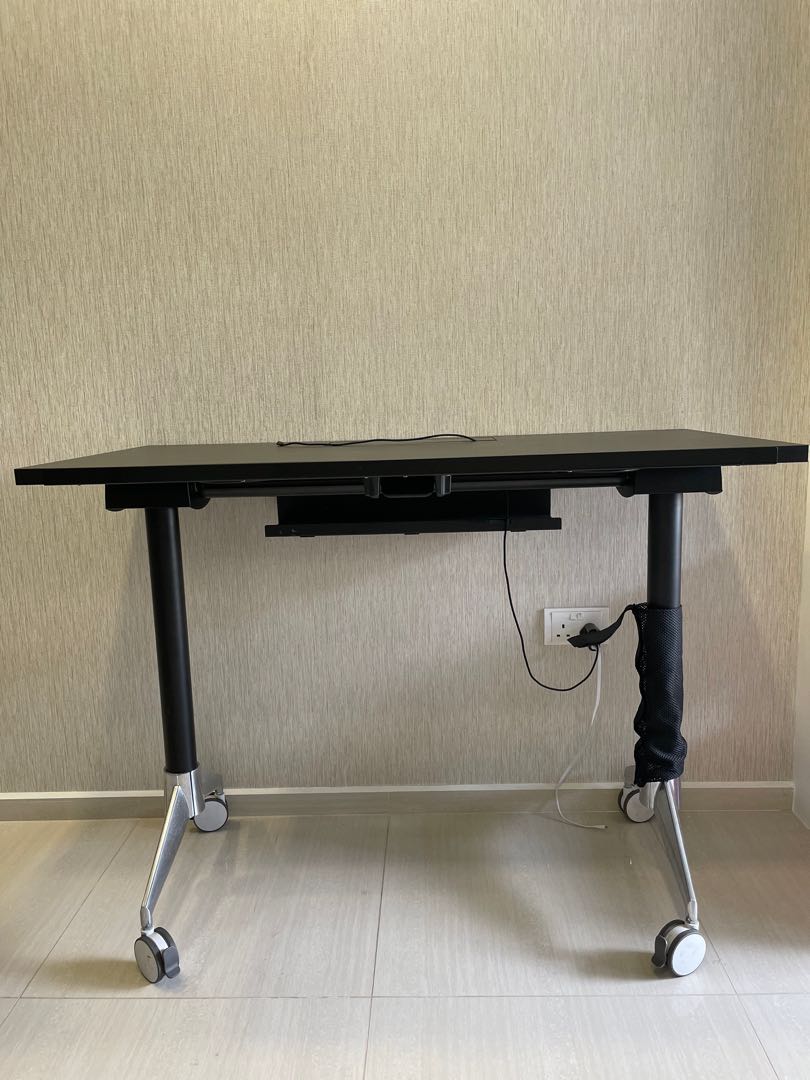 Sold - Foldable Office Work desk / Computer table with wheels ...