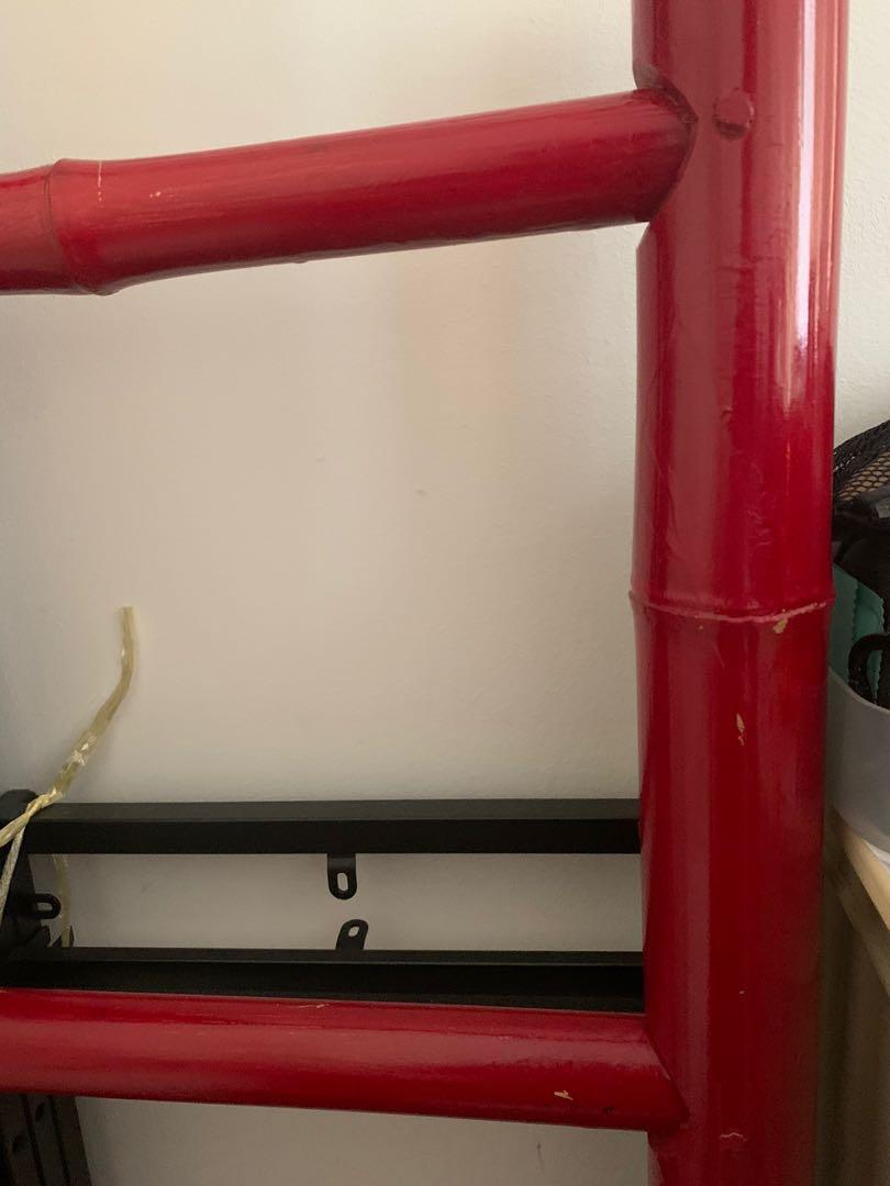 Hot Red Bamboo Ladder Rack, Furniture & Home Living, Furniture, Shelves ...