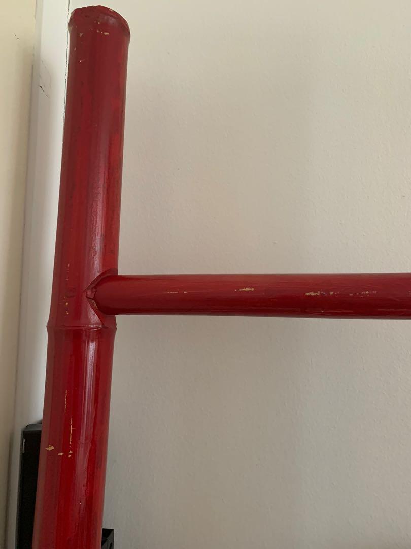 Hot Red Bamboo Ladder Rack, Furniture & Home Living, Furniture, Shelves ...