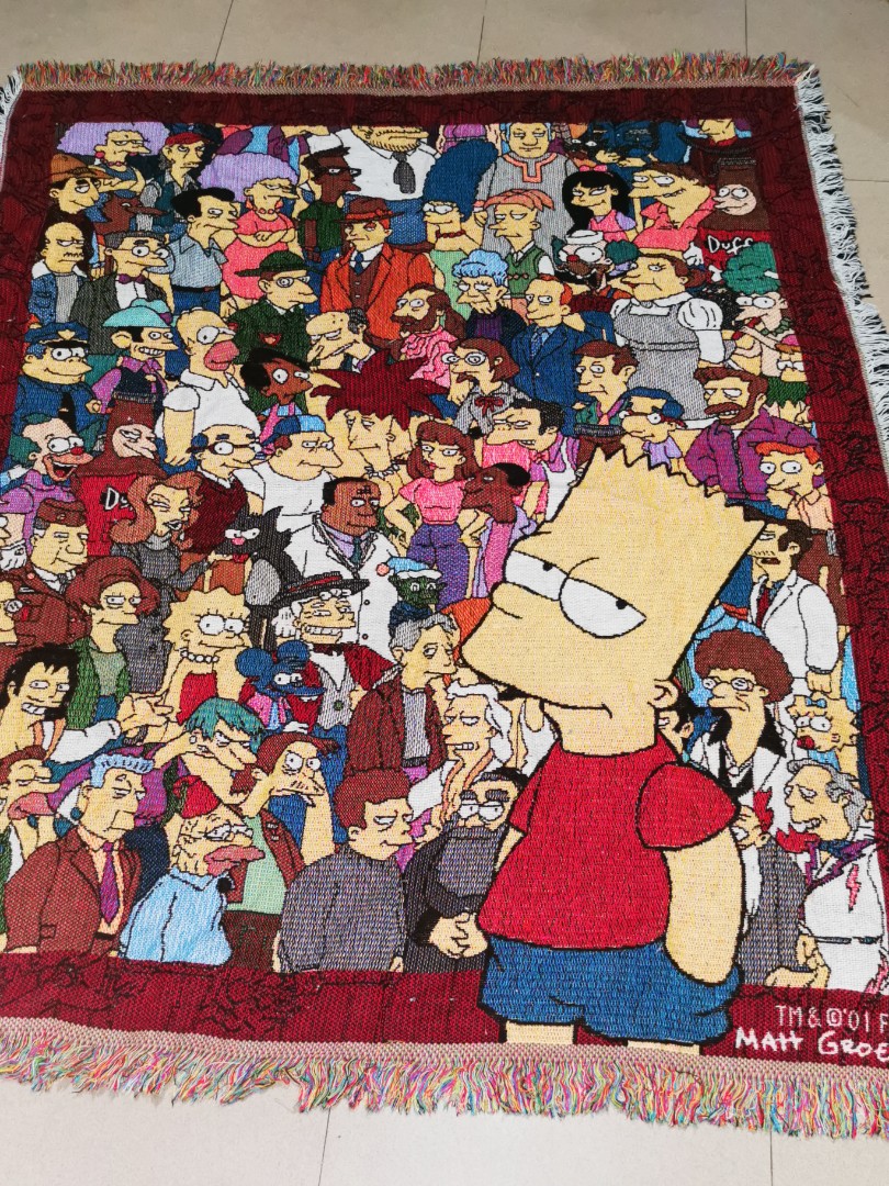 Bart simpson throw woven, Hobbies & Toys, Memorabilia & Collectibles ...