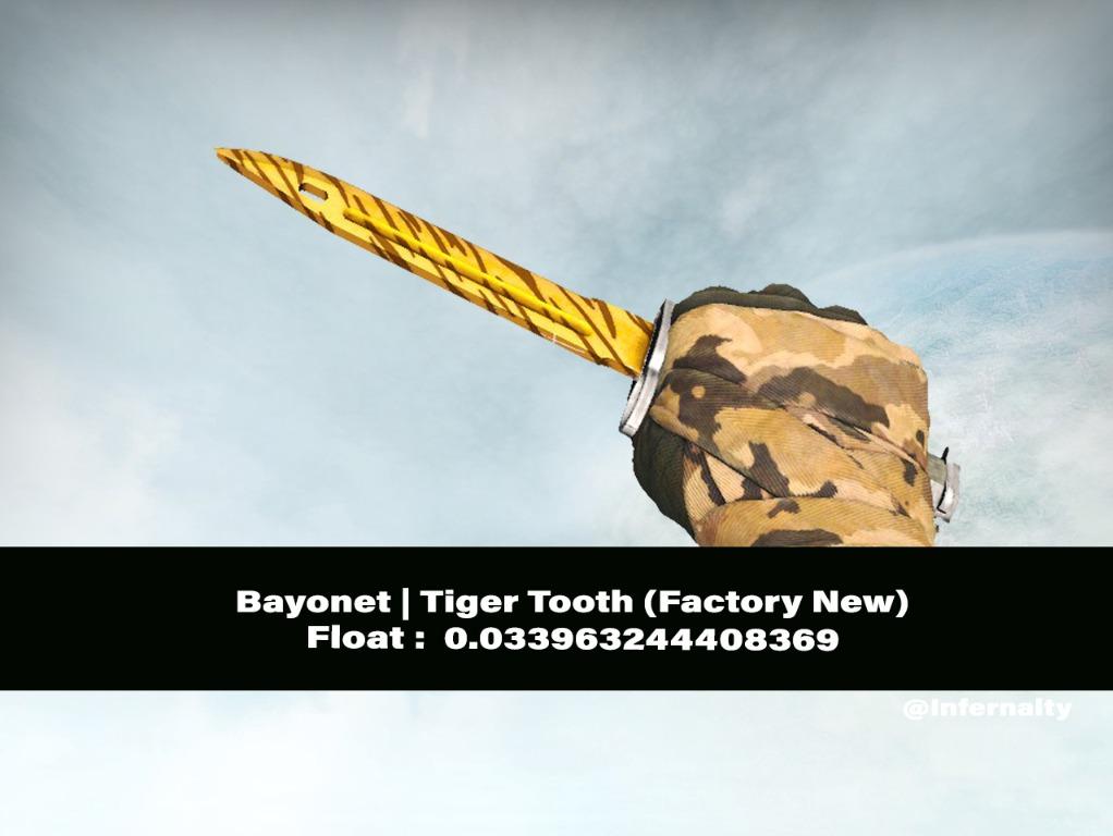 Bayonet Tiger Tooth FN FACTORY_NEW CSGO SKINS KNIVES, Video Gaming ...