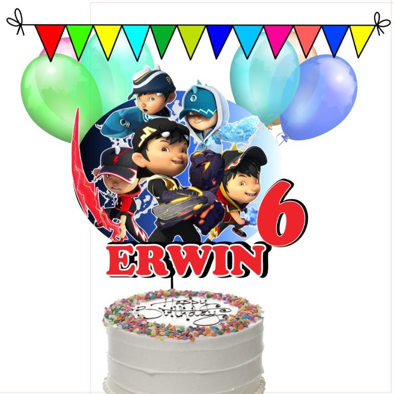 Boboiboy Cake Topper, Cake Topper, Boboiboy, Birthday Cake, Boboiboy ...