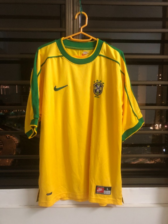 Brazil 1998/99 Home Jersey Kit World Cup Large Nike Genuine Ronaldo R9 ...