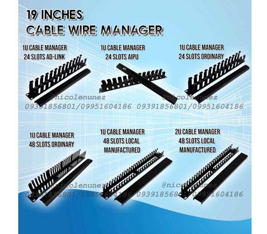 Cable Wire Manager 19inch 24/48 Slots, Computers & Tech, Parts ...