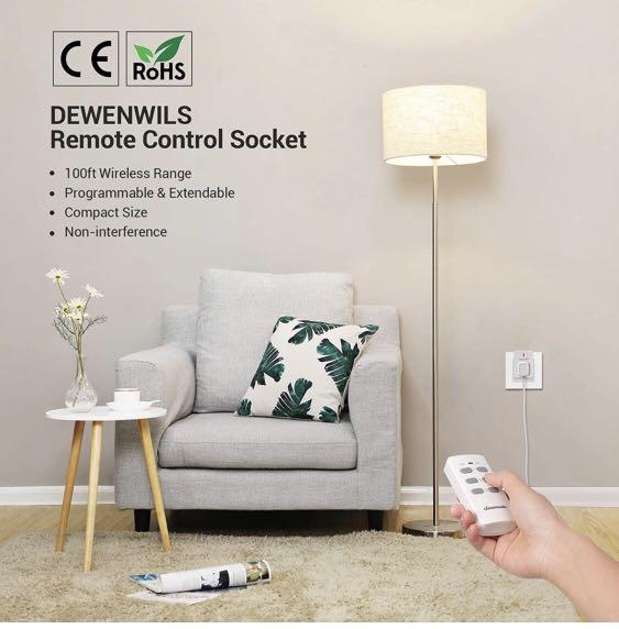 DEWENWILS Remote Control Plug Socket, 13A/3120W Heavy Duty Wireless ...