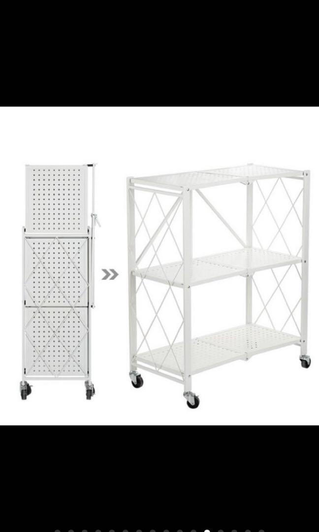 Free Installation Rack Movable Rack Foldable Iron Shelf Kitchen Cabinet ...