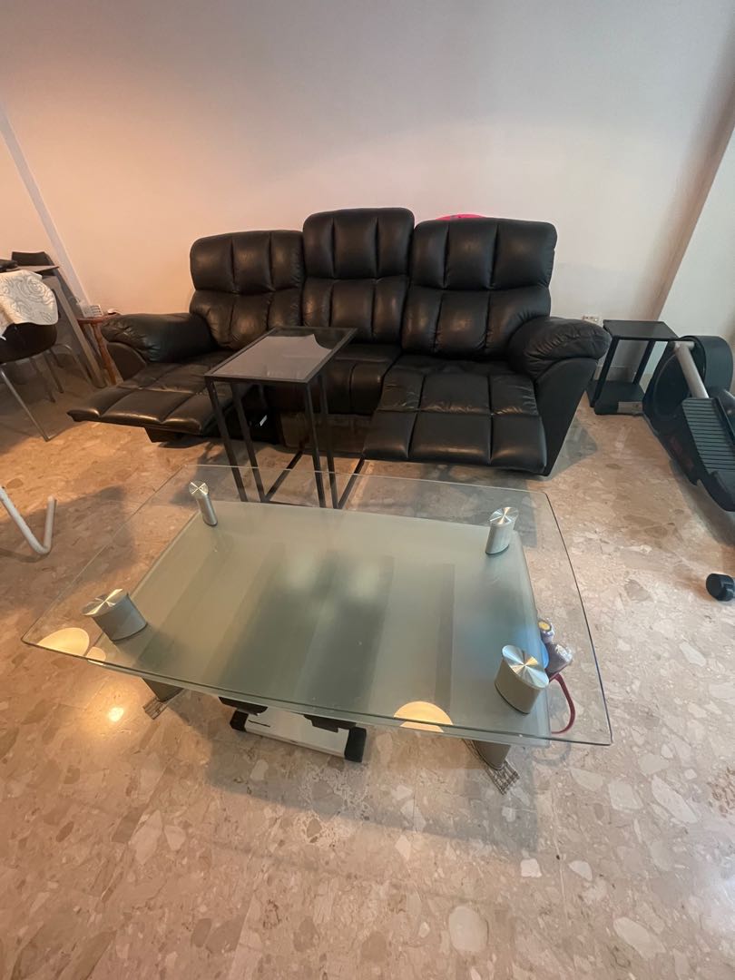 Frosted glass coffee table, Furniture & Home Living, Furniture, Tables ...