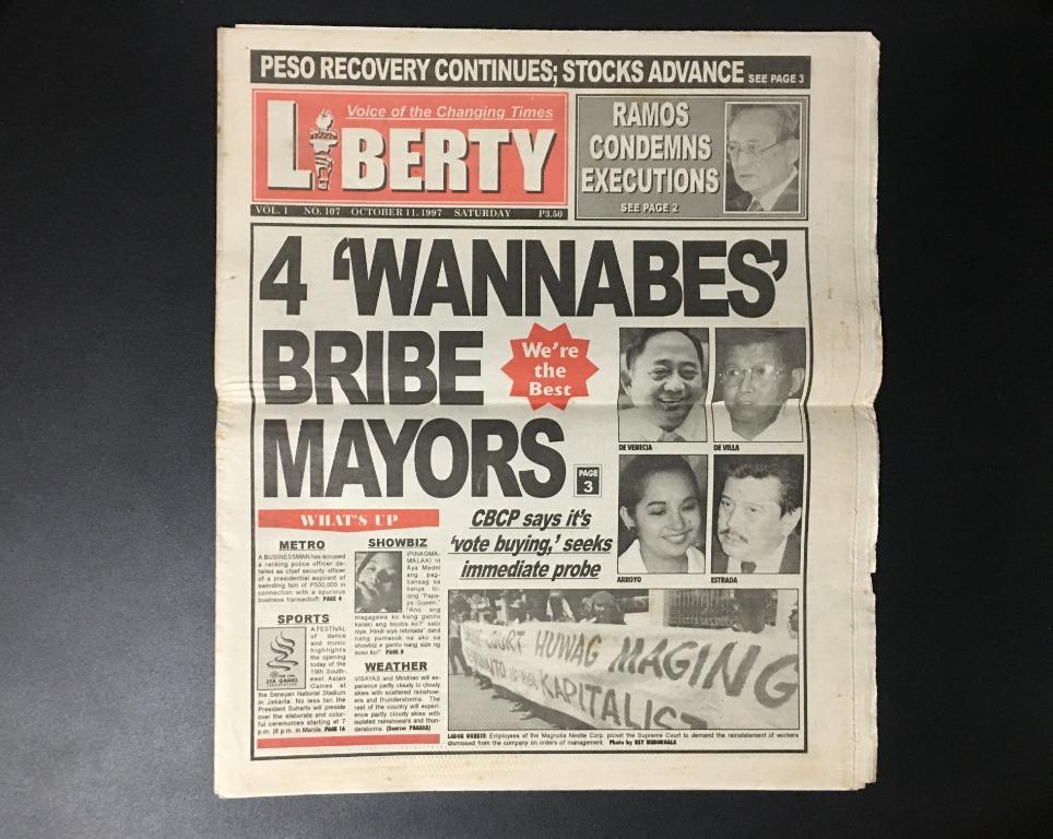 Liberty Old Tabloid Newspaper Issue October 11, 1997 (OOP), Hobbies ...