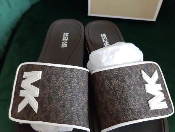 Michael Kors MK sliders, Women's Fashion, Footwear, Sandals on Carousell