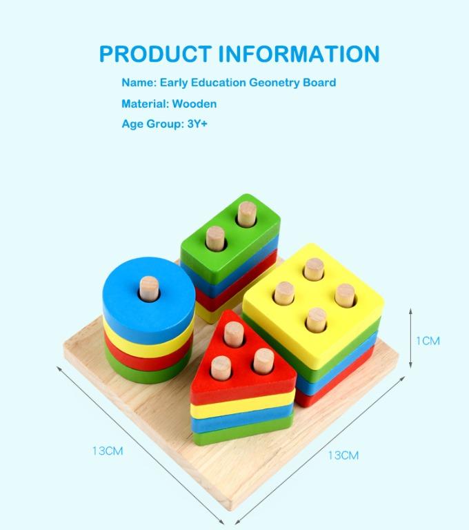 【Ready Stock】Wooden Building Blocks/Geometric Shape Pairing Sets/Early ...