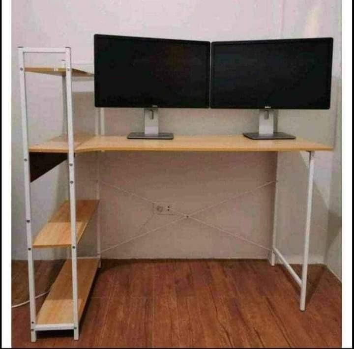 Restock Computer Table with Layered Shelves SALE 100cm, Furniture ...