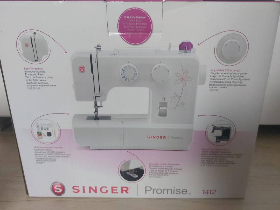 Singer Promise 1412 Sewing Machine + Presser Feet Set, TV & Home ...