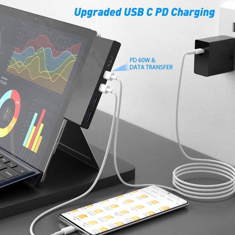 Surface Pro 7 Docking Station, 7 in 1 Surface Pro 2019 Adapter with 4K ...