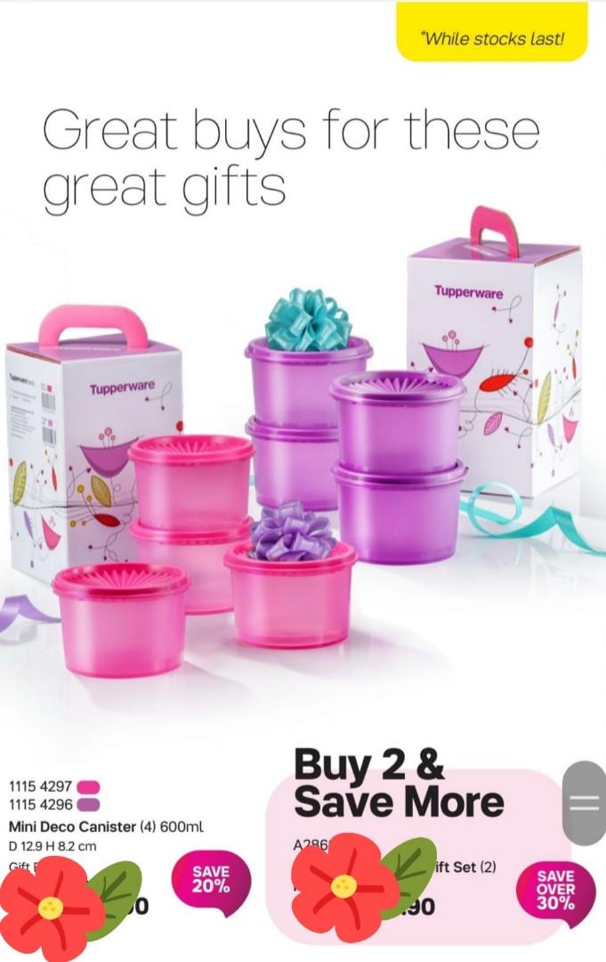 Tupperware Deco Canister Mini, Furniture & Home Living, Kitchenware ...