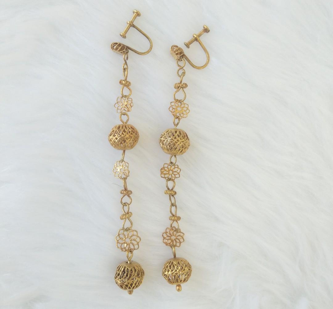 Vintage Philippine Tambourine Set Necklace, payneta and earrings ...