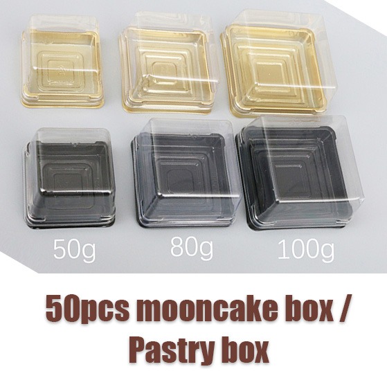 50pcs mooncake box / mooncake tray / pastry box / cake box with cover ...