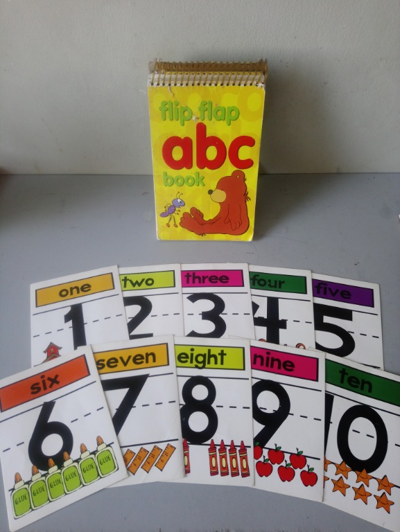 ABC flip flap book & Number flash cards, Hobbies & Toys, Books ...