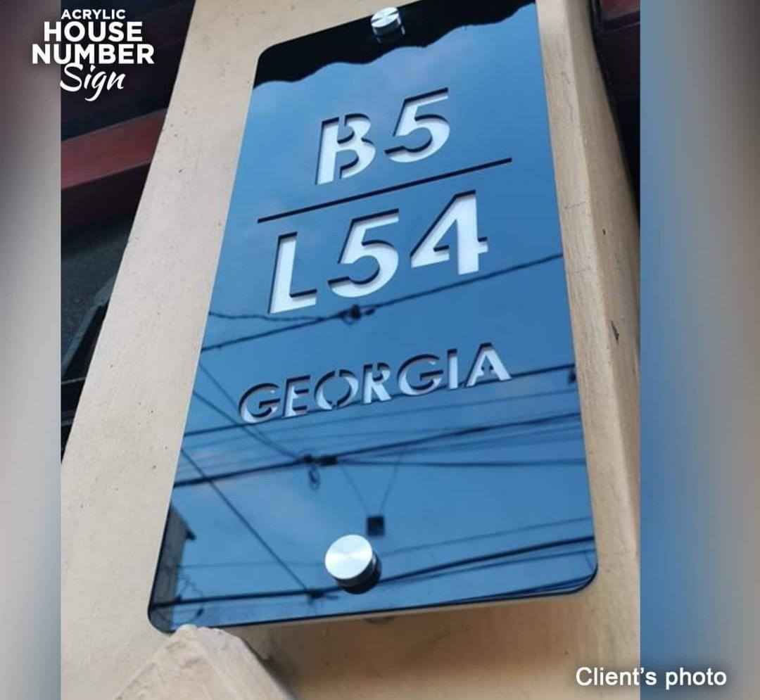 Acrylic House Number Plate, Furniture & Home Living, Outdoor Furniture ...